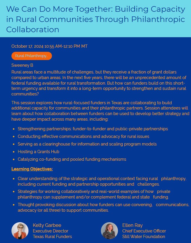 We Can Do More Together: Building Capacity in Rural Communities Through Philanthropic ...